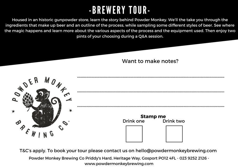 Book your tour – Powder Monkey Brewing Co