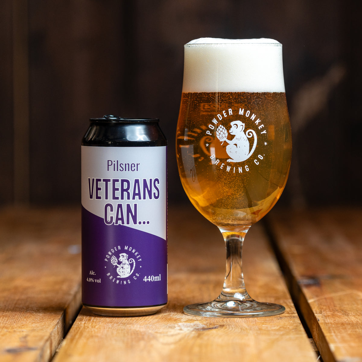 Veterans Can Pilsner - 440ml – Powder Monkey Brewing Group Ltd